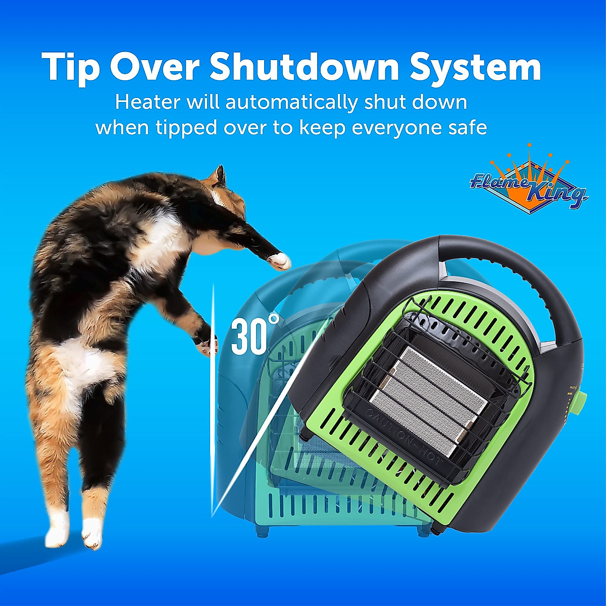 Flame King YSN-CHS10 10,000 BTU Propane Space Radiant Portable Heater Indoor* & Outdoor for Camping, Garage, Ice Fishing, Patio, Green/Black 10K