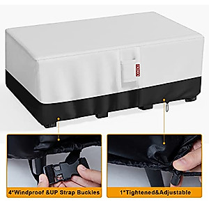 Patio Furniture Covers Waterproof for Outdoor Table - 420D Heavy Duty Fabric Patio Table Covers - Fit as Outdoor Dining Table Cover and Patio Coffee Table Covers (110"L x 84"W x 28"H )