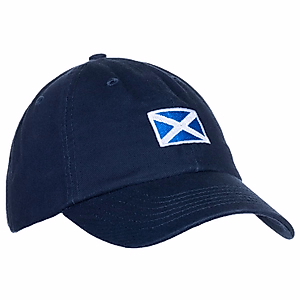 Ann Arbor T-shirt Co. Scottish Flag Hat - Country of Scotland Pride, Scots Low Profile Baseball Dad Hat for Men Women - (Navy Blue)