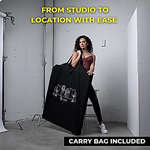 V-FLAT WORLD Foldable V-Flat Light Reflector for Photography - 10-in-1 Portable Photography Reflector, Multi-Use Light Diffuser Panels - Includes Carrying Bag, Folded Size 40" x 40" x 2" - 1 Piece