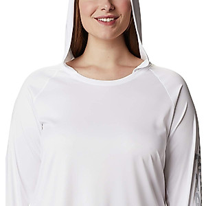 Columbia Women's Tidal Tee Hoodie, White/Cirrus Grey Logo, Medium