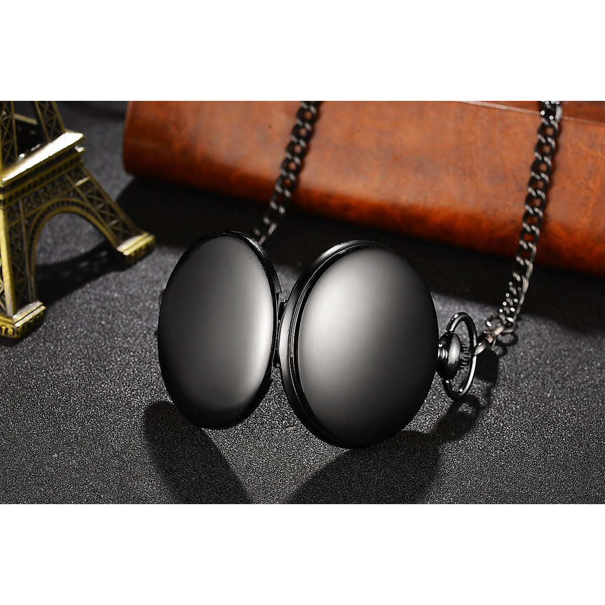 LYMFHCH Classic Smooth Vintage Quartz Pocket Watch, Arabic Numerals Scale Mens Womens Watch with Chain Christmas Graduation Birthday Gifts Fathers Day