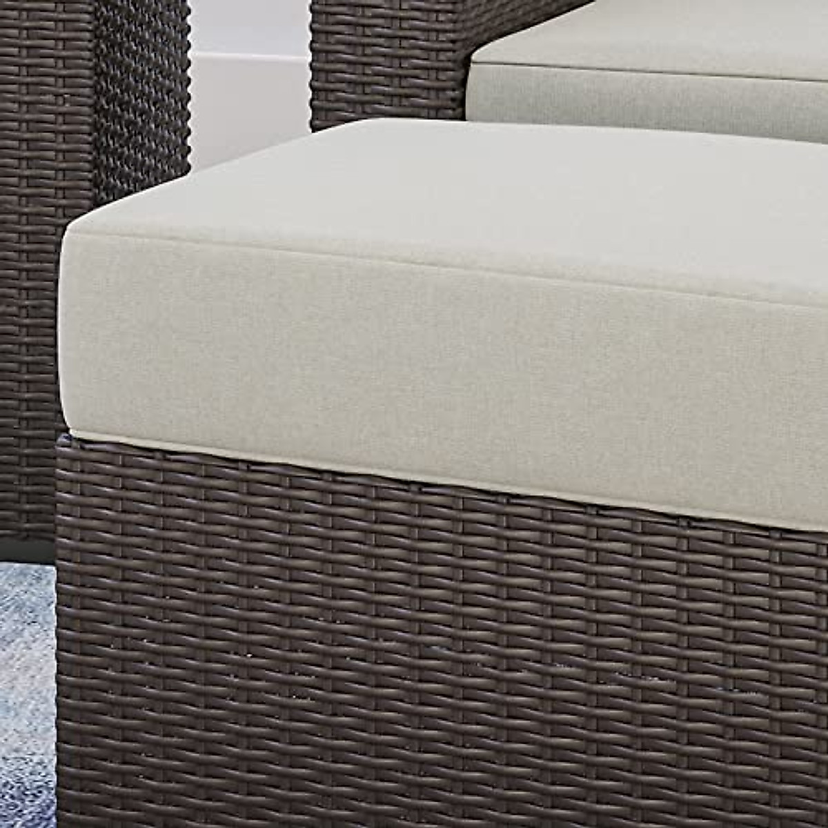 Homestyles 6800-90 Palm Springs Outdoor Ottoman, 1 Seat, Beige