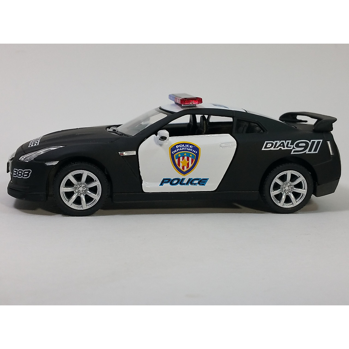 KiNSMART 2009 Nissan GT-R R35 Police Edition 5" 1:36 Scale Die Cast Metal Model Toy Car w/Pullback Action