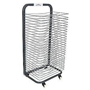 READY 2 LEARN Art Drying Rack - Sturdy Art Organizer for Paintings and Drawings - 25 Shelves - Steel - 4 Casters - 2 Locking Wheels - 37.75"H x 17.75"W
