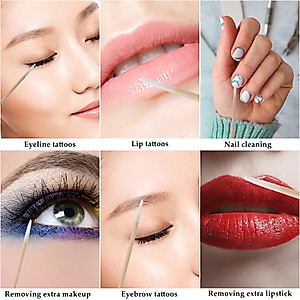 500 Count 4 Inch Pointed Cotton Swabs Precision Microblading Cotton Tipped Applicators Micro Swabs Tattoo Permanent Supplies