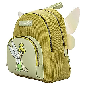 Disney Classic Characters Tinkerbell Corduroy Mini Backpack With Applique Wings