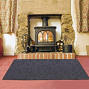 Fireplace Rug—Stove fire mat，Retardant | Heat Resistant，Ember Mat and Grill mat，Absorbent material， Protect the home floor and ground from ashes, waterproof and anti-skid backing, washable (36"×60")