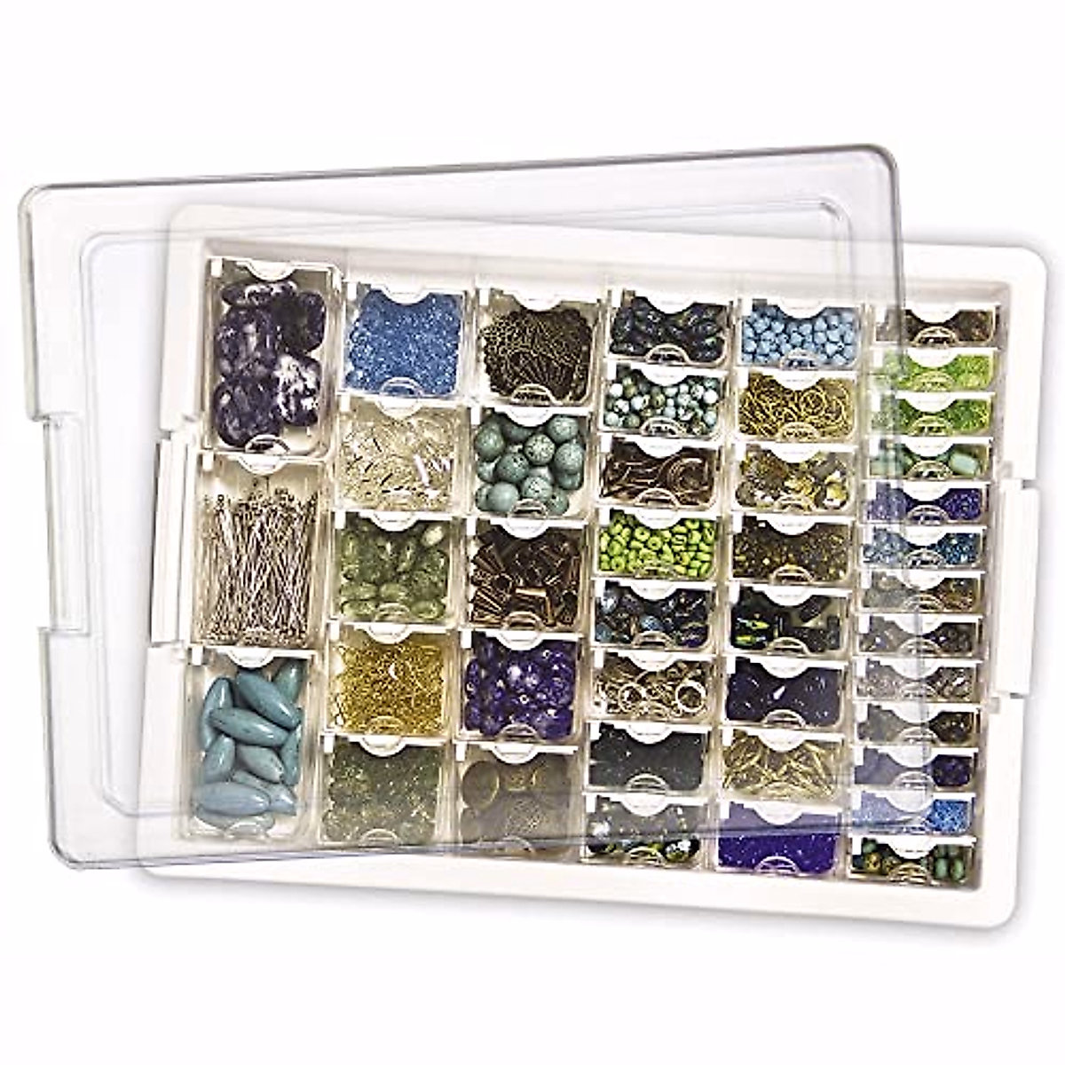 Bead Storage Solutions 45 Piece Assorted Craft Supplies Organizer & Elizabeth Ward Bead Storage Solutions 82 Piece Tiny Craft Supplies Organizer
