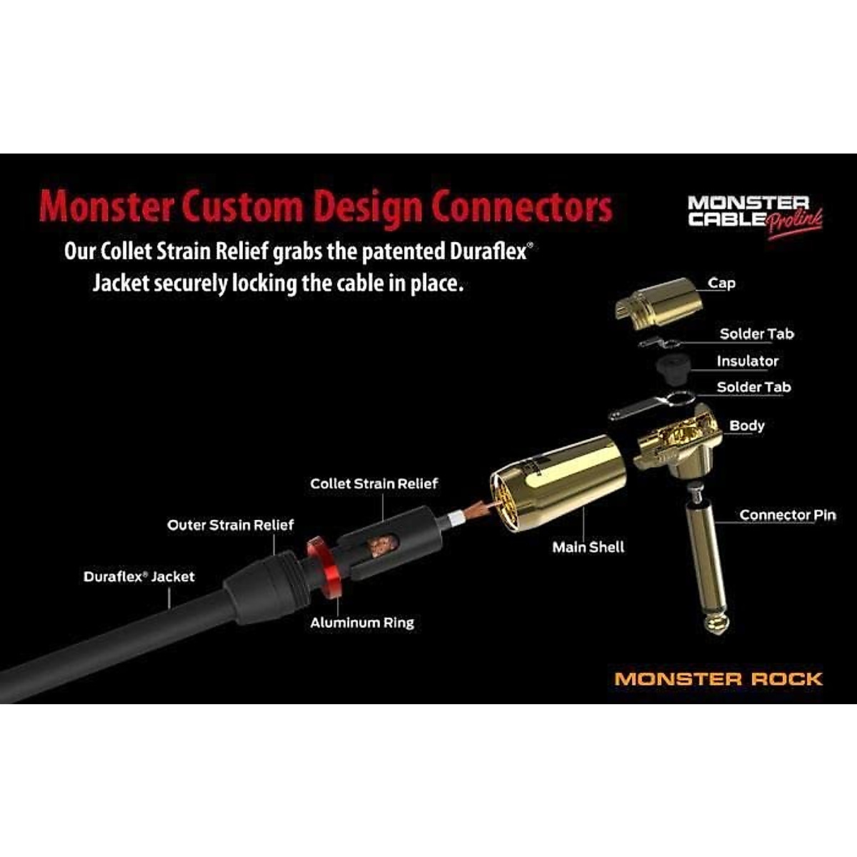 Monster Prolink Rock Instrument Cable - 12 ft - Straight to Straight