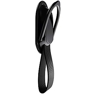 Ghostek LOOP Magnetic Phone Strap Holder for Hand with Kickstand Ergonomic Finger Grip Works with Car Mounts and Detachable for Wireless Charging Designed for iPhone, Galaxy, Pixel Case Covers (Black)