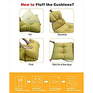 BOSSIMA Outdoor Indoor High Back Chair Tufted Cushions Comfort Replacement Patio Seating Cushions Deep Green