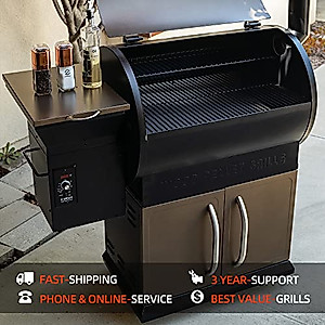 Z GRILLS Wood Pellet Grill Smoker with Digital Controls, Cover, 700 sq. in. Cooking Area for Outdoor BBQ, Smoke, Bake and Roast, 700D,Brown