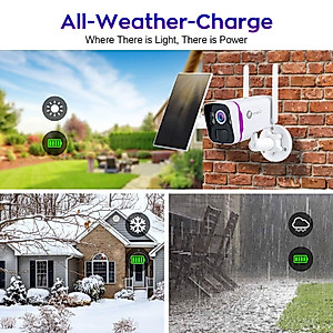 xmartO Solar Powered Wire-Free 4MP Home Solar Security Camera Wireless System with Screen(All-Weather Solar Charge, AI Motion Detection,Spot Light and Siren,SD & Cloud Storage