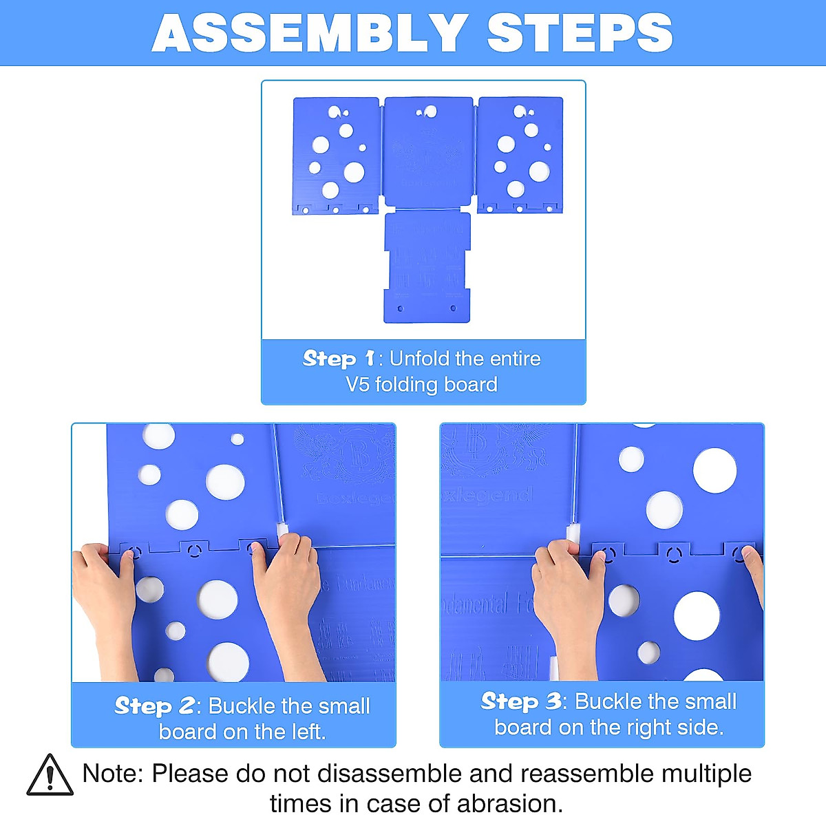 BoxLegend V5 Shirt Folder Clothes Folding Board t Shirt Folder Assemblable Clothes Folder Easy and Fast to fold Clothes Laundry Helper Assistant for Professional Laundry Folder Folding Tool, Blue