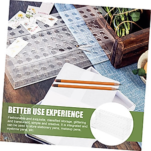 Cabilock Pen Showcase Display Acrylic Material Stationery Holder 48 Slots Stand for Pen Makeup Brush Storage Organizer
