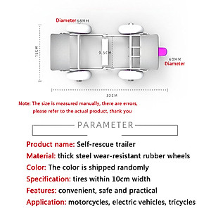 FREEDOH Flat Tire Self-Rescue Trailer 750kg Trailer Booster Essentials for Long-Distance Cycling Roadside Assistance Tools Accessory Suitable for Motorcycles Electric Vehicles Tricycles