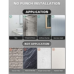 2-Pack Shower Caddy with Hooks Adhesive Shelf Shower Organizer Bathtub Storage Accessories, No Drilling Wall Mounted Stainless Steel Shower Shelves for Inside Shower for Bathtub and Kitchen, Black