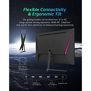 KTC 23.8/24 Inch Gaming Monitor 1080p 165Hz 144Hz Monitor, 1ms MPRT Fast IPS Monitor, HDR10, 125% SRGB, 300nits, HDMI/DP, Eyecare, Adjustable & Mountable, Vesa Support, Tilt, Computer Monitor