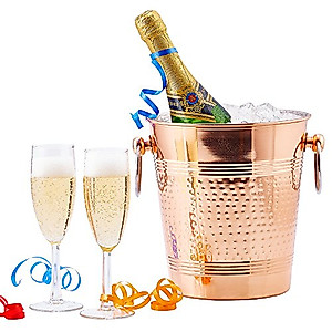 Old Dutch "Fez" Decor Copper Hammered Wine Cooler, Copper 9.25" x 8" x 8.25"