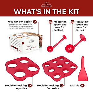 Create Perfectly Sized, Delicious Mini Hamburgers & Cookies with Chef Zarmi's Easy-to-Use Shaper & Press Kit!