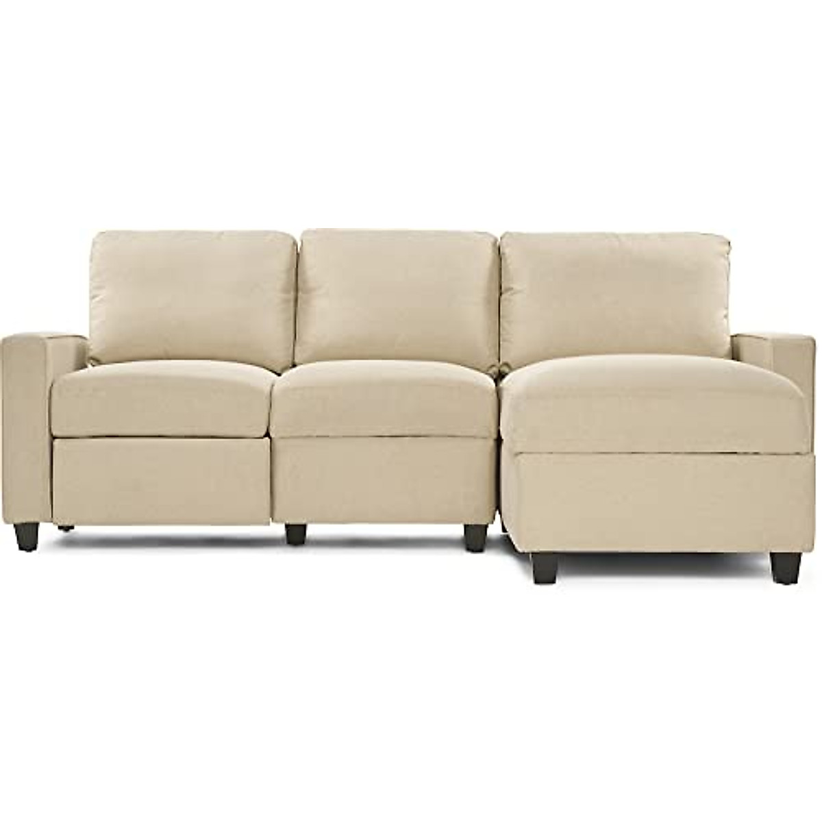 Serta Palisades Reclining Sectional with Right Storage Chaise - Beige