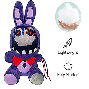 ULTHOOL FNAF Withered Purple Bunny Plush Toys, 11 Inches FNAF Security Breach Bonnie Doll, Collectible Nightmare Freddy Plush Toys for Kids Fans (Withered Purple Bunny)