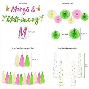Margs and Matrimony Bachelorette Party Decorations, Margs and Margarita Bachelorette Party Supplies Decor Banner for Mexican Fiesta Wedding Bridal Shower Party