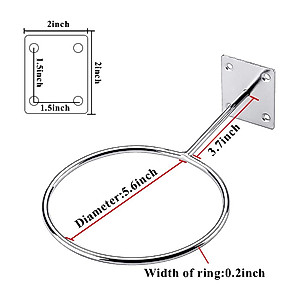 Ball Holders Wall Mount Sports Exercise Ball Storage Rack Organizer for Display Basketball Volleyball Soccer Football Medicine Ball (Sliver-5.6in)