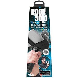 Tzumi Rock Solo Bluetooth Karaoke Microphone and Speaker with Retractable Smartphone Holder - Compatible with Most Karaoke Apps