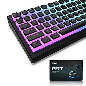 XVX Pudding Keycaps,141+24 Custom Keys Set, OEM Profile, Universal Compatiability for 100%, 75%, 65%, 60% Keyboard (Black)