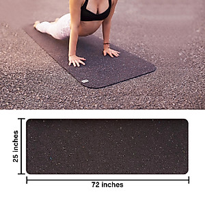 SUGA Premium 100% Recycled Yoga Mat - Textured Non-Slip for Hot Yoga, Eco-Friendly, 5mm Thick, 72” x 25”, Made in USA