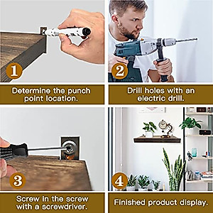 Yleric Wall Floating Drawer Shelf 16.93 x 7.87 Inch Wall Decor Storage Wall Mounted Shelves for Bathroom Bedroom Kitchen Rustic Balsa Wood Floating Shelves (Brown)