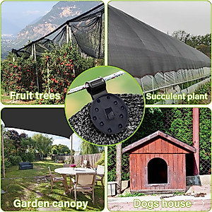 XSHANG 50Pcs Mesh Shade Cloth Clips, 2024 New Shade Cloth Lock Grip, Round Shade Plastic Black Clips for Outdoor Garden Netting, Anti Bird Net, Sun Shade Net, Patio Accessories (Black 50pcs)