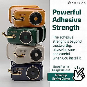 KN FLAX Broom Holder Wall Mount Self Adhesive Broom Gripper, Cleaning Supplies and Household Hanger for Storage, Laundry and Apartment Room, Must Have Organizer, Multi-Functional Holders - Green