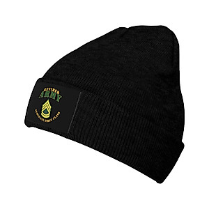 Army SFC Retired Knit Hat Soft Classic Stretchy Beanie Cap Winter Warm Hats for Women Men Skull Cap