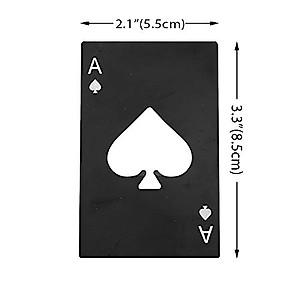 Famgee Wine Bottle Opener Stainless Steel Credit Card Size Casino Beer Bottle Opener Cap Opener for Your Wallet Wedding Party Groomsmen Bridesmaid Gifts 6 Pcs (Black)