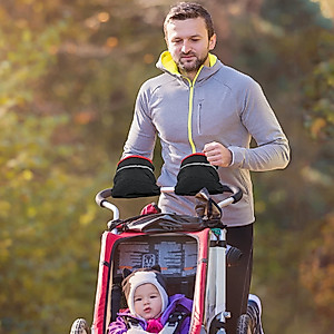 Stroller Gloves Hand Muffs Mittens Pram Hand Warmer Winter Anti- Freeze Extra Thick Waterproof with Luminous Stroller Warmmuffs Universal Stroller Accessories for Pushchair Car Seat Buggy