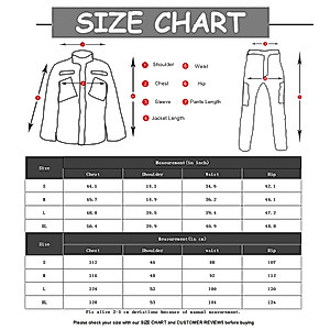 LANBAOSI Men's Tactical BDU Uniform Combat Suit Military Coat and Pants Set Black