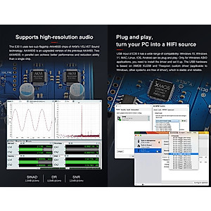 Topping E30 II DAC Preamp Audio Decoder- 2xAK4493S Hi-Res XMOS XU208 DAC 32Bit/768kHz DSD512 DSD Direct Mode for USB/Coax/Opt Inputs RCA HiFi Stereo Digital Audio Decoder(Black)