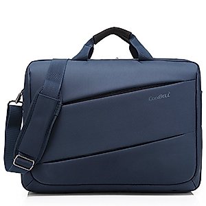CoolBELL 17.3 inch Laptop Messenger Bag Multi-functional Briefcase Multi-compartment Handbag Include shoulder strap For Macbook/Acer/HP/Dell Alienware/Lenovo/Men/Women (Blue)