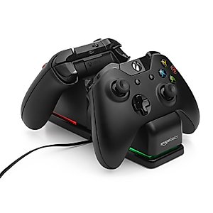 Amazon Basics Dual Charging Station for Xbox One, Xbox One Standard, and Xbox One Elite Controllers - Black