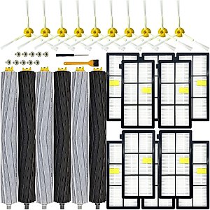 Replacement Parts for iRobot Roomba 800 900 Series 805 860 870 871 880 890 960 980 985 Vacuum Cleaner Accessories,10 HEPA filters, 10 side brushes, 3 roller brushes