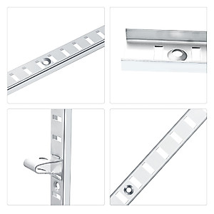 Yuccaliao 10 Pcs 39 Inch Shelf Pilaster Metal Mortise Mount Pilaster Strip Adjustable Shelf Standards for Wall Shelving System Closet Organization Storage (Silver)