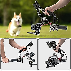 AUKTU Handle for DJI Ronin, Gimbal Handgrip Accessories, Adjustable Sling Handle Grip for DJI Ronin S, Ronin SC, RS3, RS2, RS3 mini, RS3 Pro, SC2, Load Capacity up to 13.2 lb, for Low Angle Shots V2.0