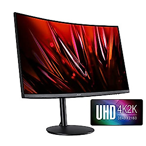 Acer EI322QK Abmiiiphx 31.5" 1500R Curved UHD (3840 x 2160) Monitor | Adaptive-Sync Support | 90% DCI-P3 | HDR 10 Support | 1 x Display Port 1.2, 2 x HDMI 2.0 Ports & 2 x HDMI 1.4 Ports,Black