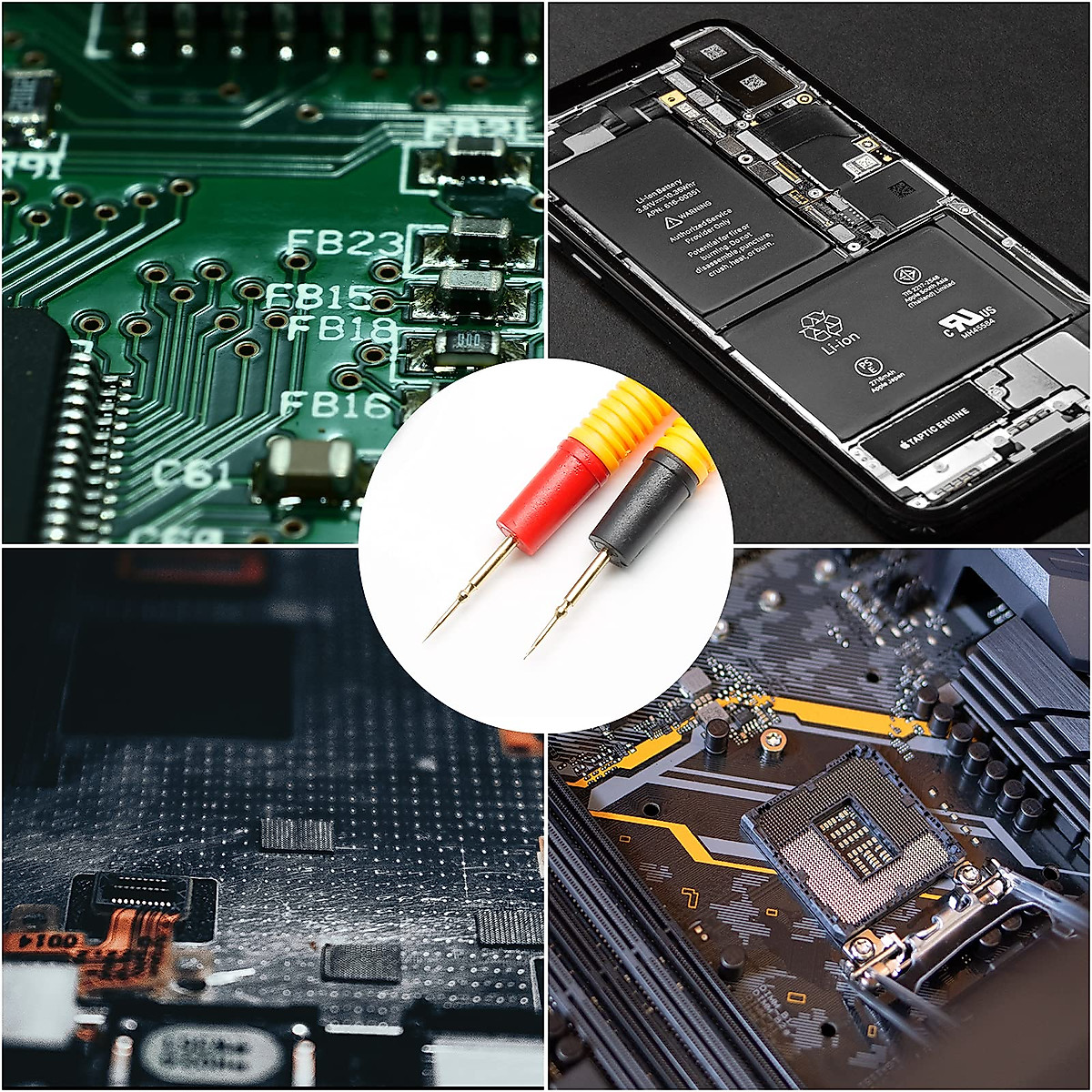 LDEXIN 2 Pairs Digital Multimeter Test Leads Banana Plug, Voltmeter Test Probe Multimeter Probes 10A 1000V