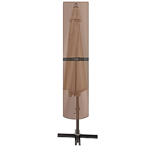 CoverFml Patio Umbrella Cover-420D Waterproof Rectangular Umbrella Cover-Fits 6-9Ft Outdoor Market Parasol, 13Ft Double Sided Umbrella(Coffee) .