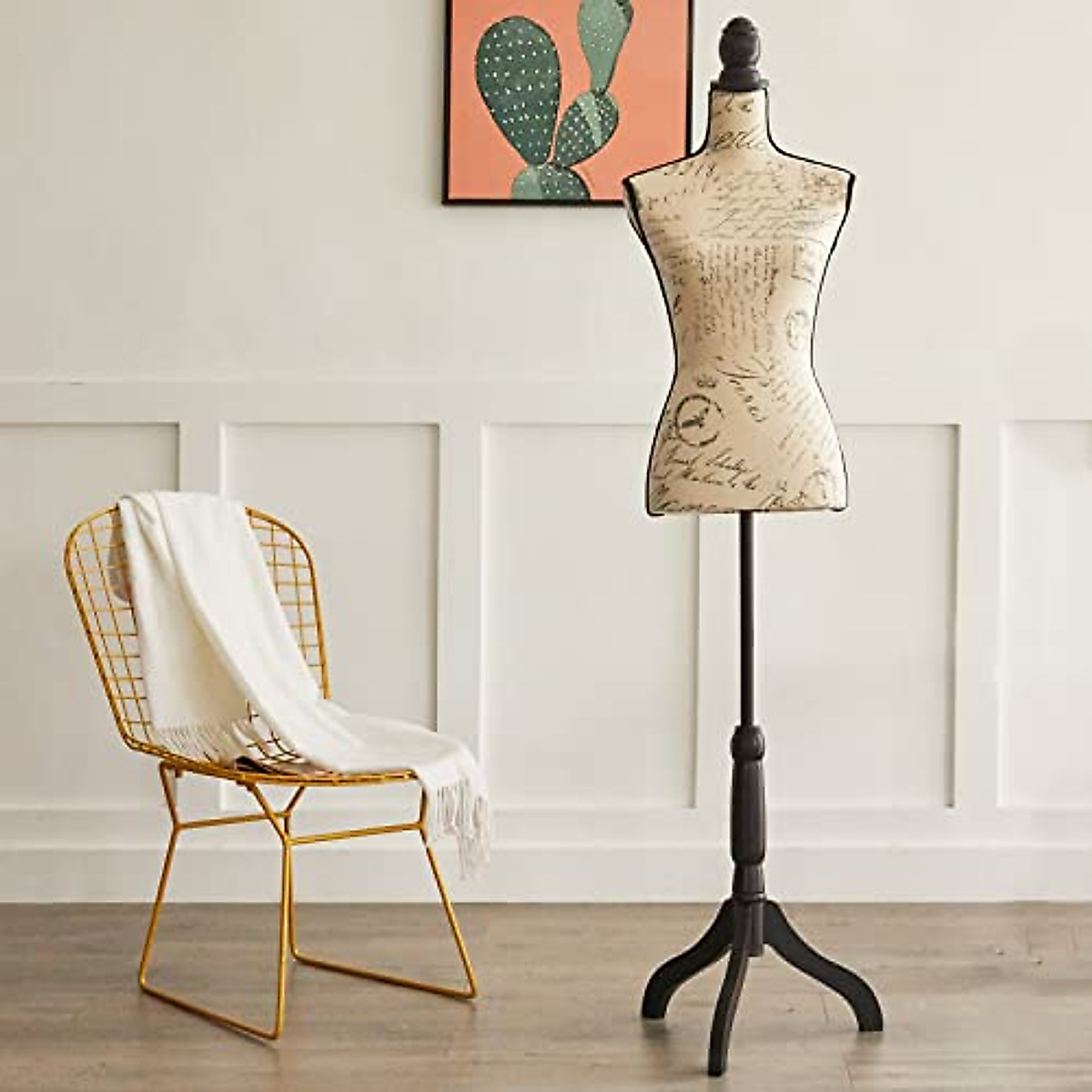 DRDINGRUI Standing Female Mannequin Body, Height Adjustable from 52'' to 67'', Pinnable Dress Form with Tripod Base for Dress Jewelry Display