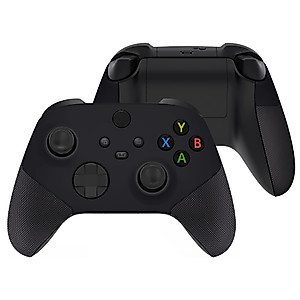 eXtremeRate ASR Version Performance Rubberized Side Rails Grips Shell for Xbox Series X & S with Accent Rings, Black Redesigned Grip Handles Faceplate for Xbox Core Controller [Controller Excluded]